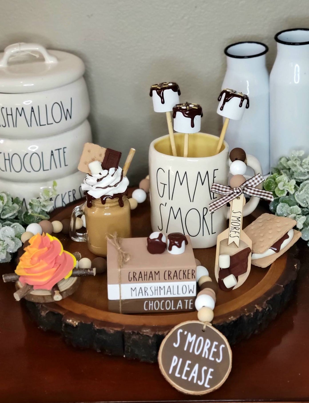 Smores Tiered Tray Decor, Smore Station, Smore Bar Summer Tiered Tray ...