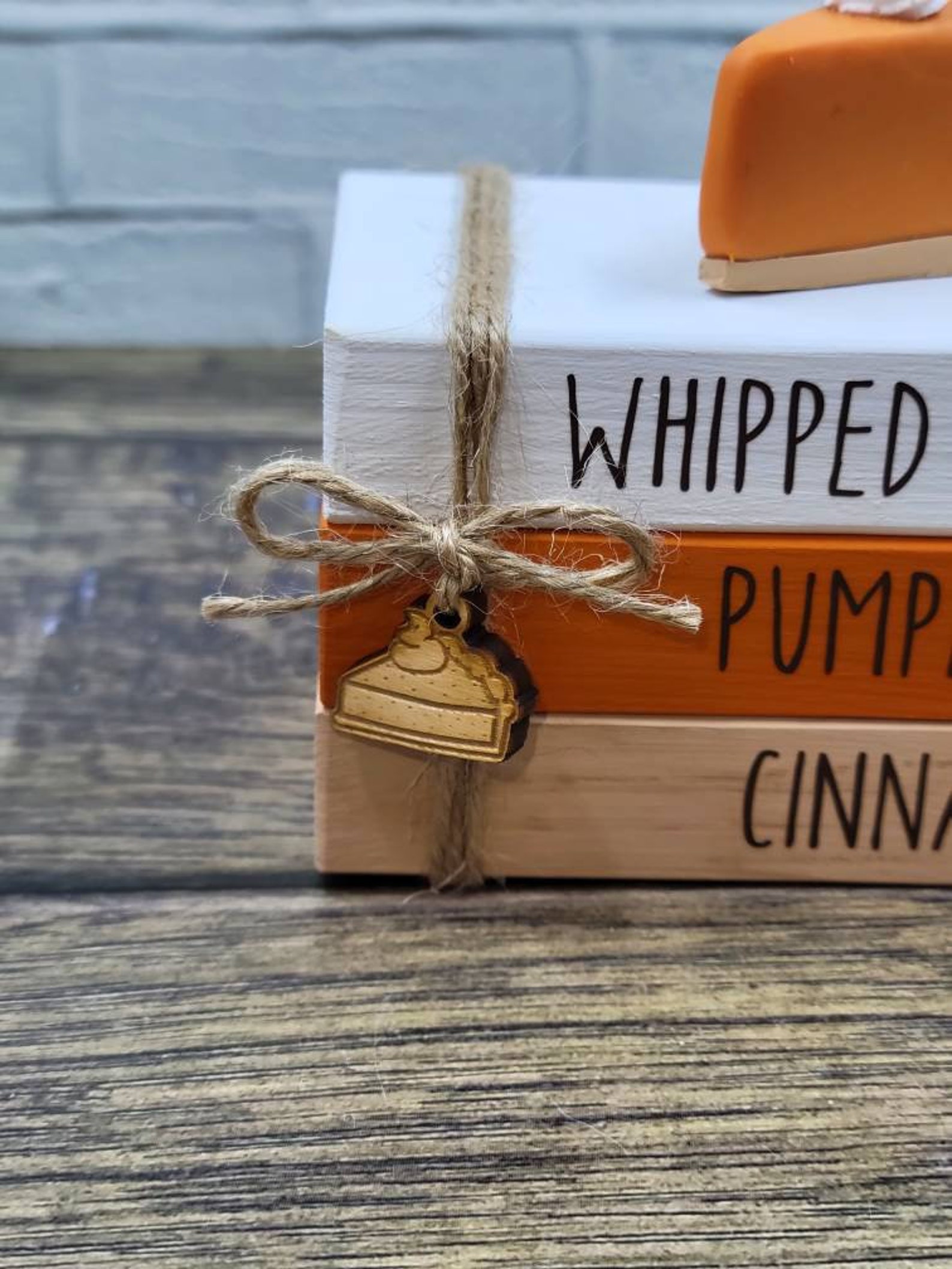 Pumpkin Pie Mini Book Stack Fall Book Stack Fall Decor Fall - Etsy