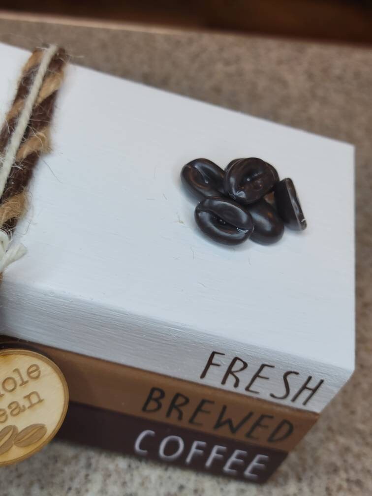 Coffee Mini Book Stack Coffee Bar Coffee Decor Farmhouse - Etsy