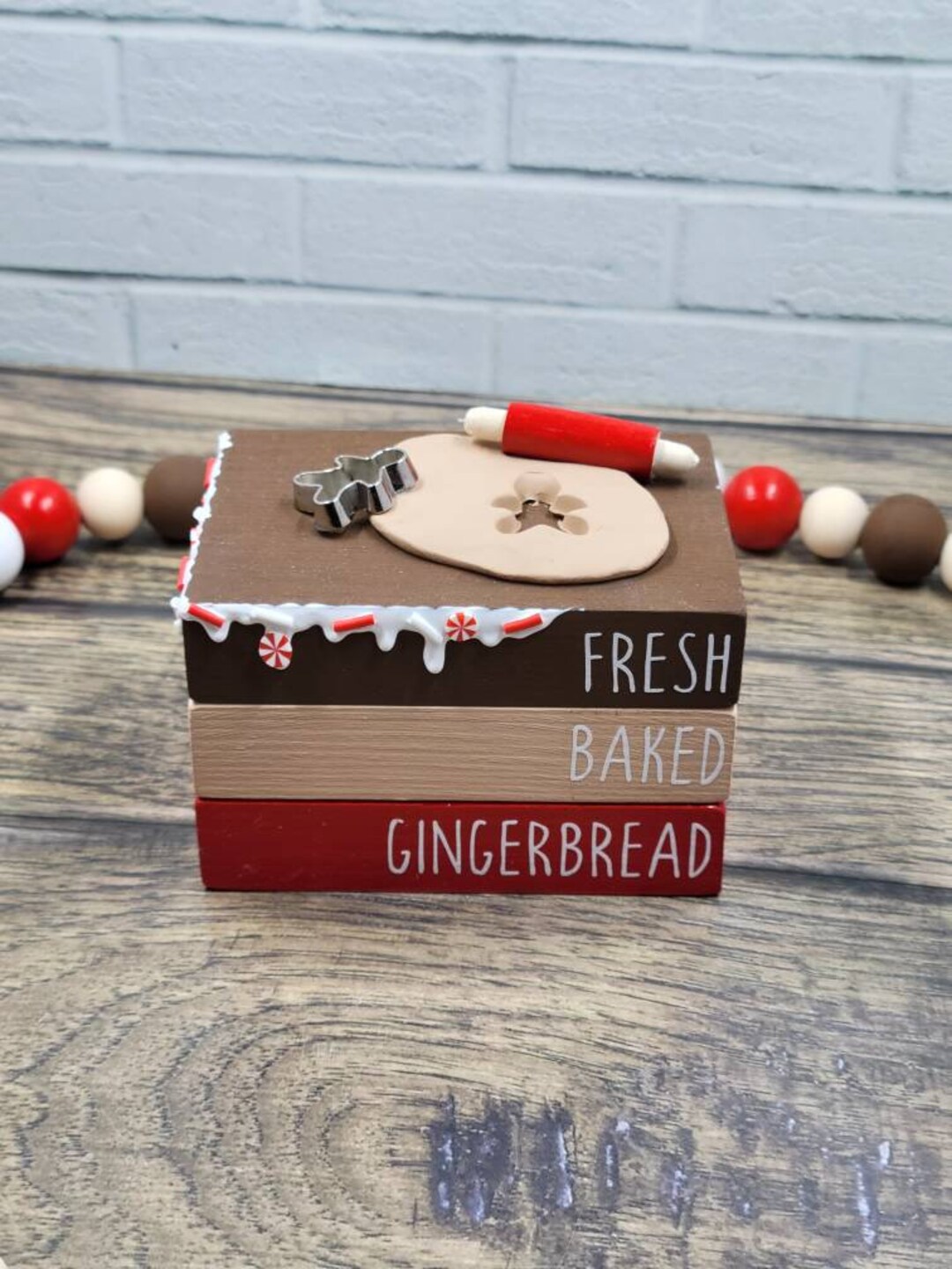 Cookie Baking Mini Book Stack, Hot Cocoa Bar, Christmas Decor, Xmas ...