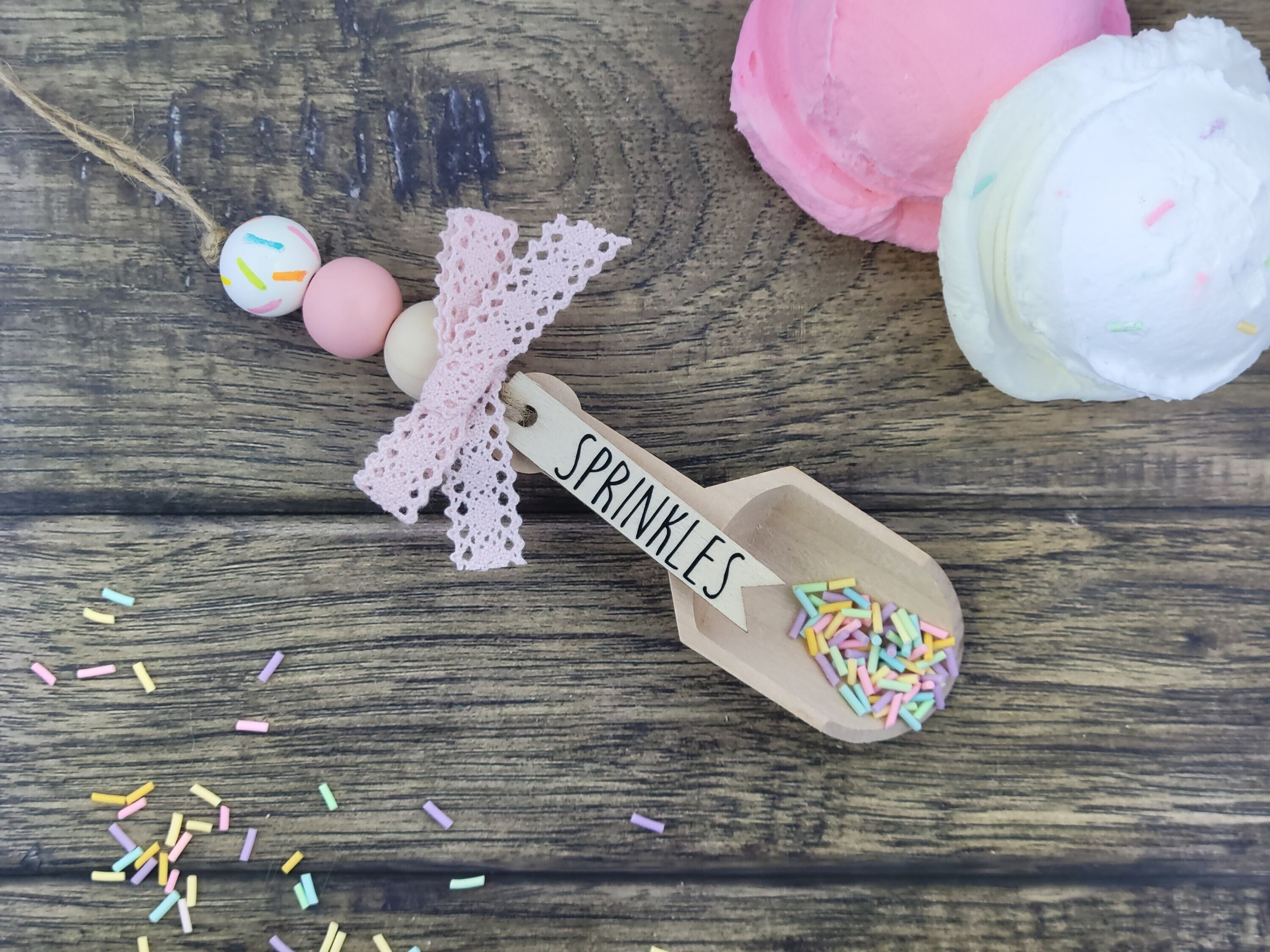 Wooden Sprinkles Scoop Ice Cream Bar Ice Cream Tray Wooden - Etsy