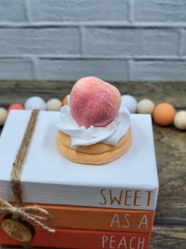 Peach Mini Book Stack Summer Coffee Bar Peach Decor - Etsy
