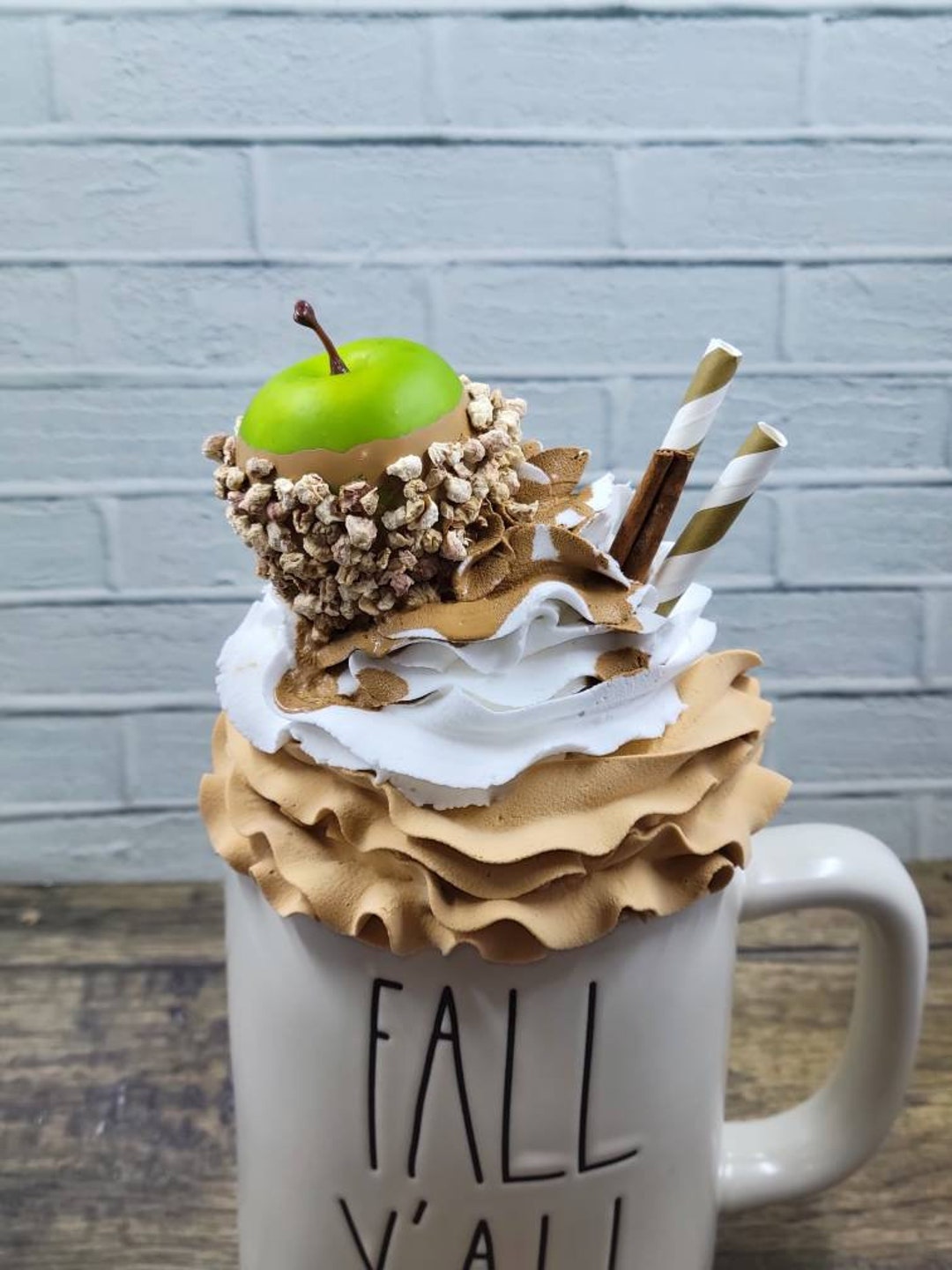 Fall Caramel Apple Faux Whip Mug Topper Fall Mug Topper Fall - Etsy