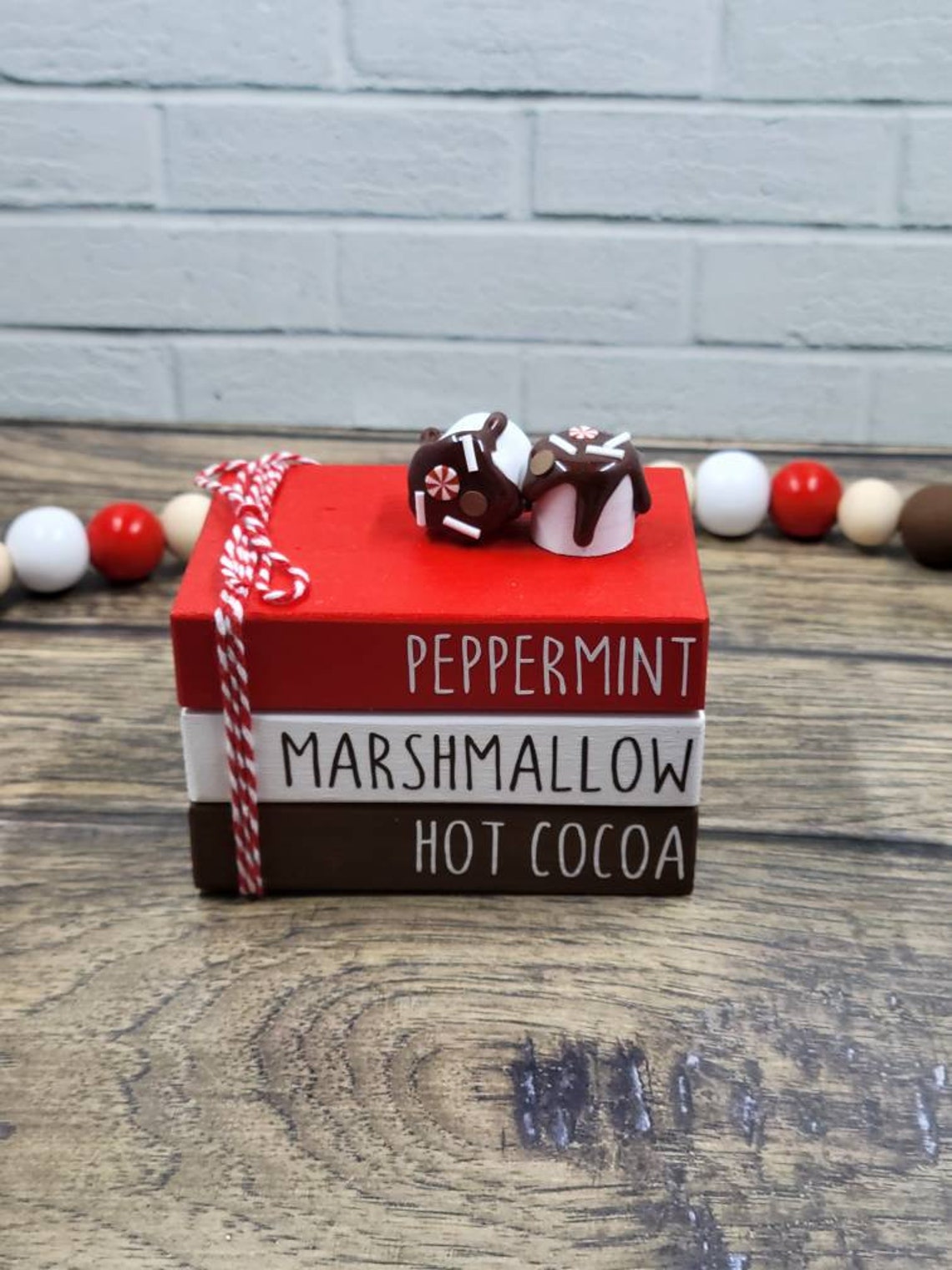Hot Cocoa Mini Book Stack Hot Cocoa Bar Christmas Decor - Etsy