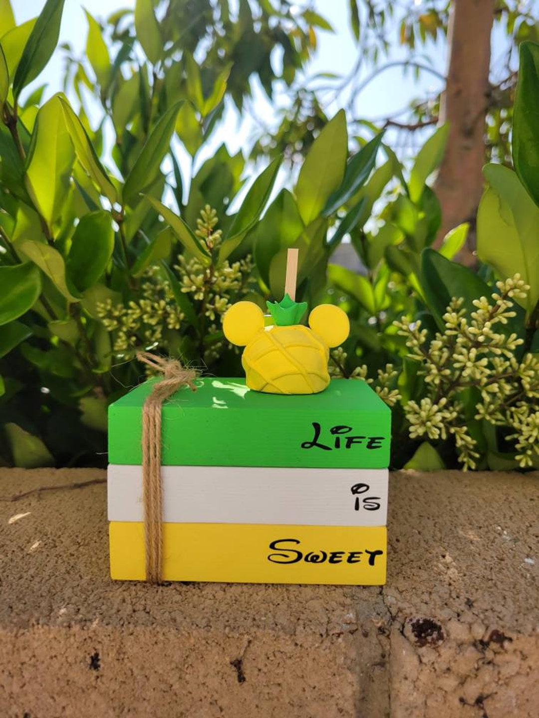 Disney Pineapple Mini Book Stack, Summer Coffee Bar, Lemon Decor ...