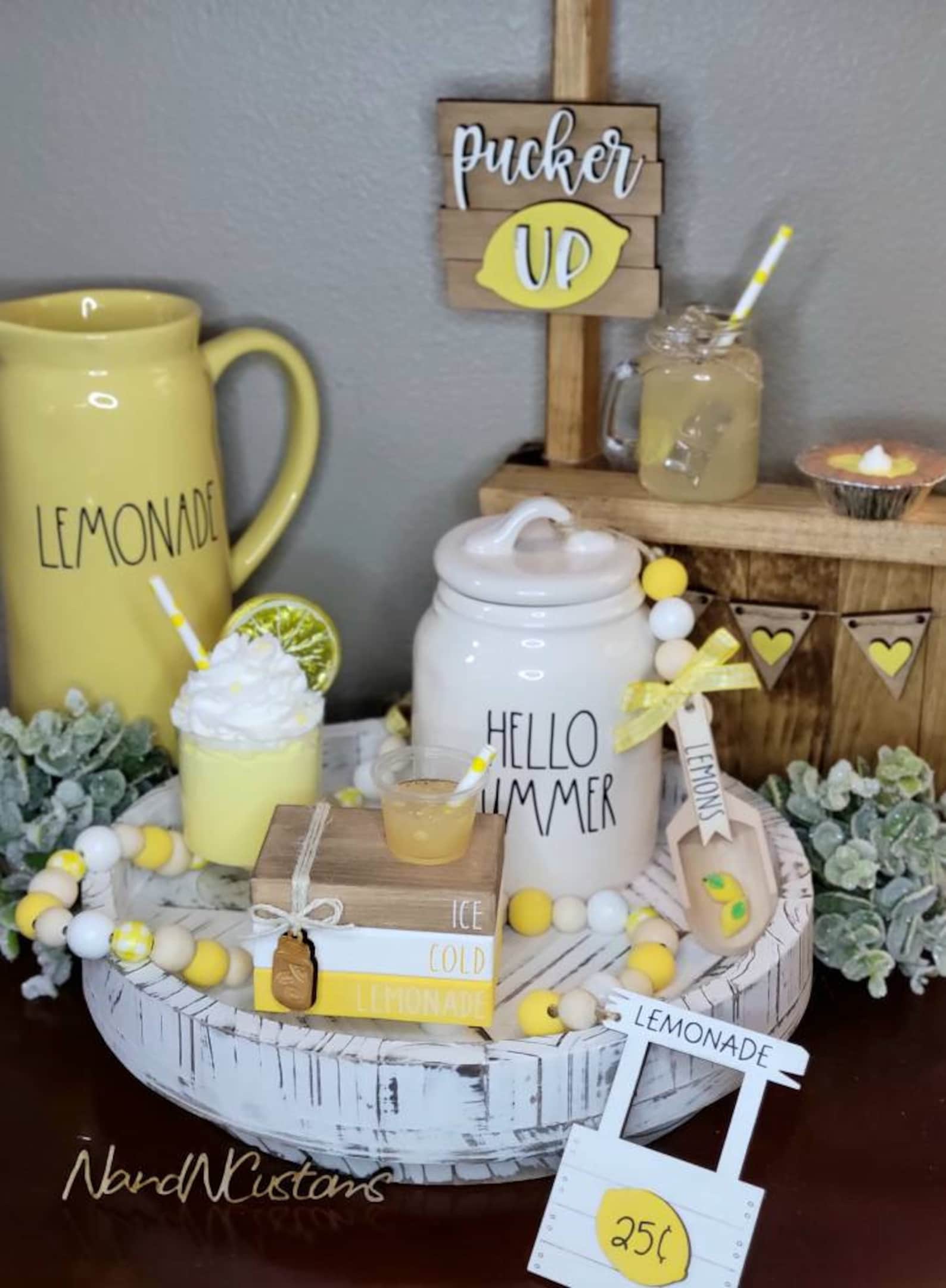 Lemonade Mini Book Stack Summer Coffee Bar Lemon Decor - Etsy