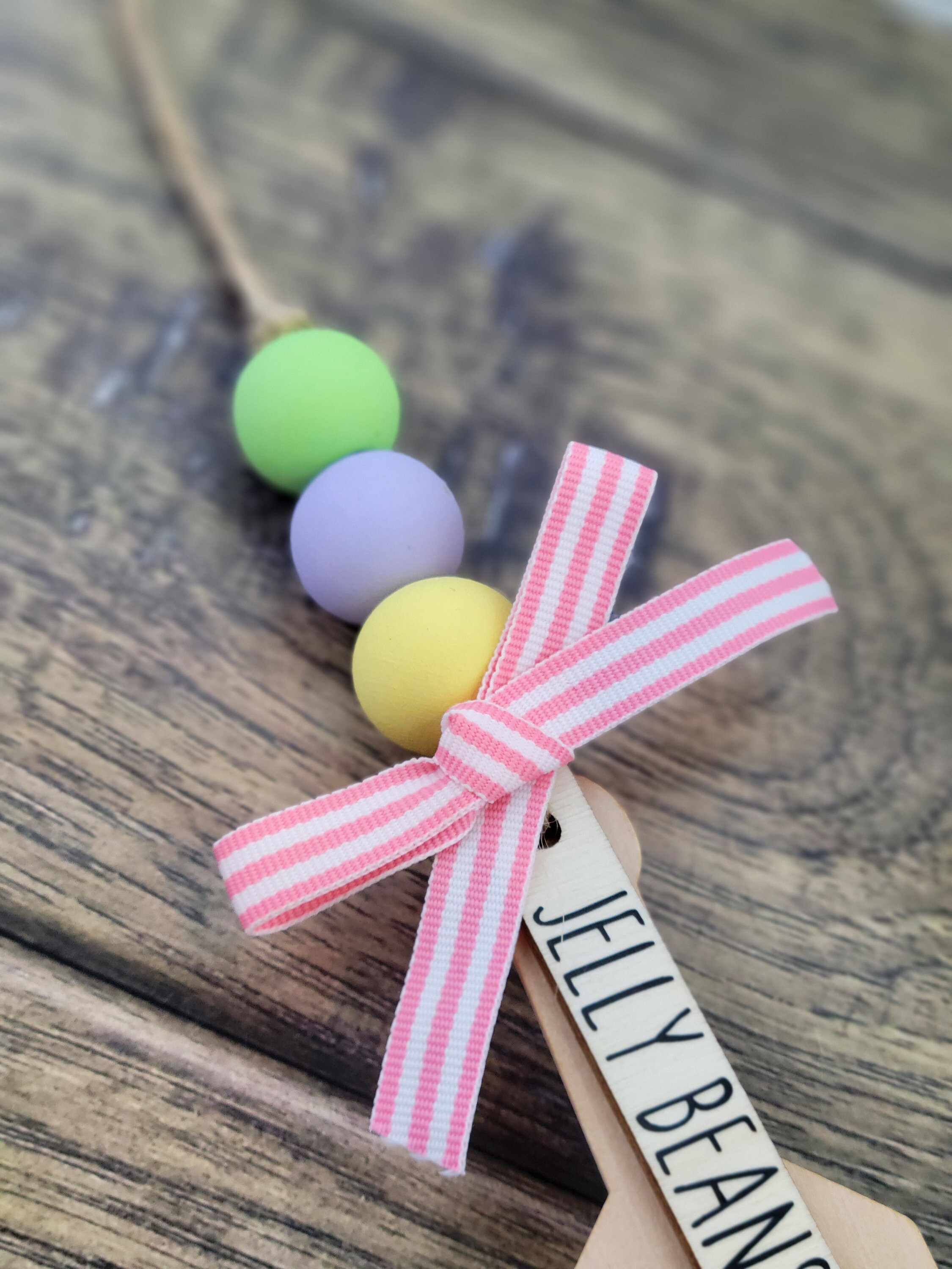 Easter Decor Jelly Beans Scoop Mini Wood Bead Garland Easter - Etsy