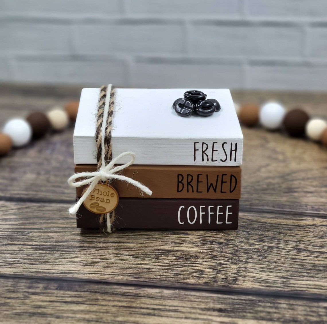 Coffee Mini Book Stack Coffee Bar Coffee Decor Farmhouse - Etsy