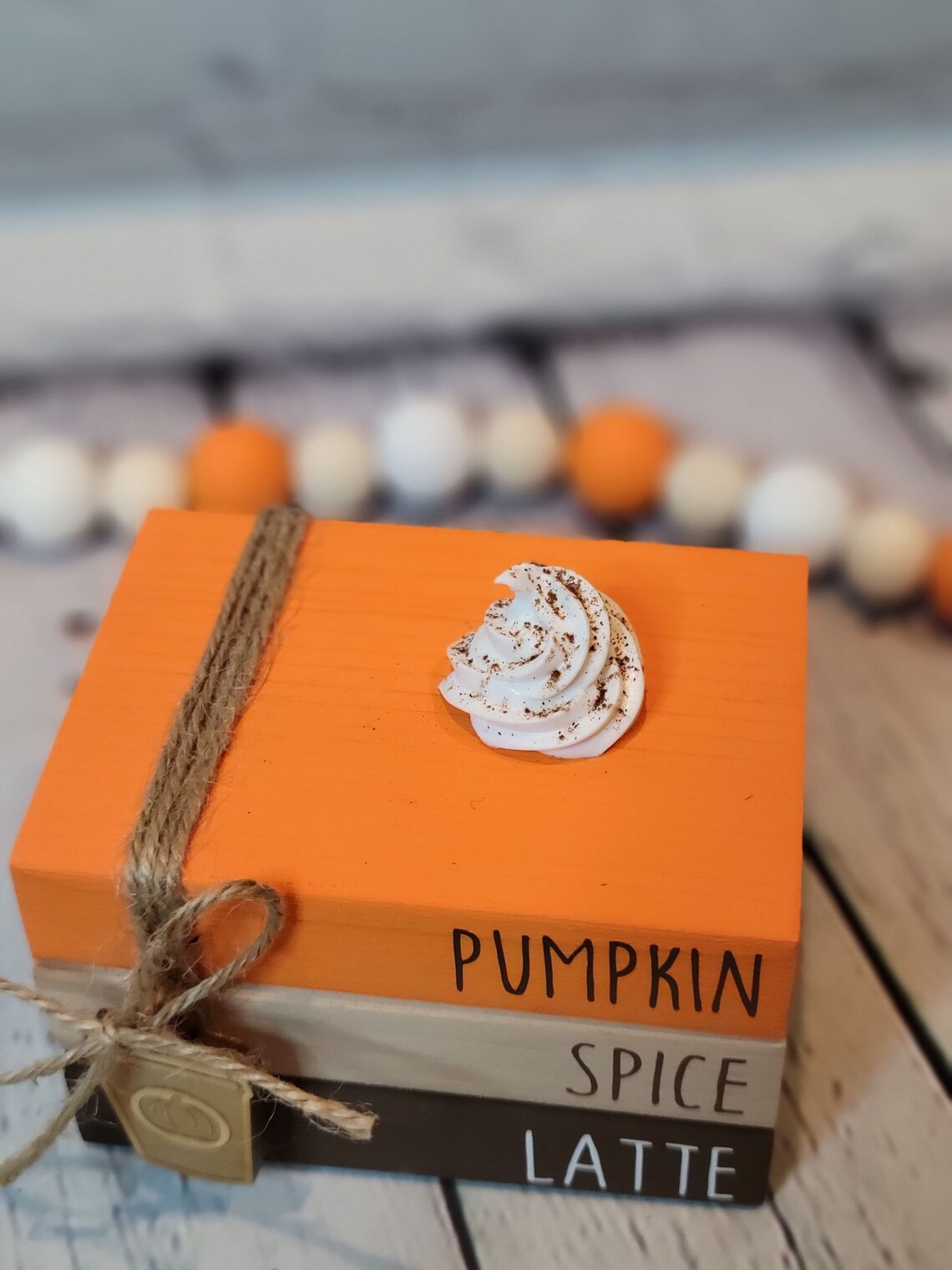 Pumpkin Spice Latte Mini Book Stack Coffee Bar Fall Decor | Etsy