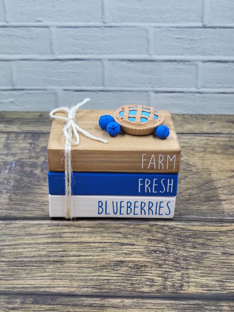 Blueberry Mini Book Stack Summer Coffee Bar Blueberry Lemon | Etsy