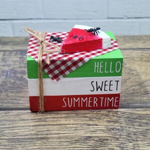 Watermelon Mini Book Stack, Summer Coffee Bar, Summer Decor, Farmhouse ...