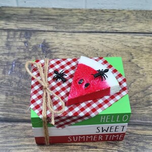 Watermelon Mini Book Stack, Summer Coffee Bar, Summer Decor, Farmhouse ...