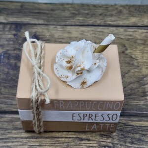 Coffee Mini Book Stack, Coffee Bar, Coffee Decor, Farmhouse Tiered Tray ...