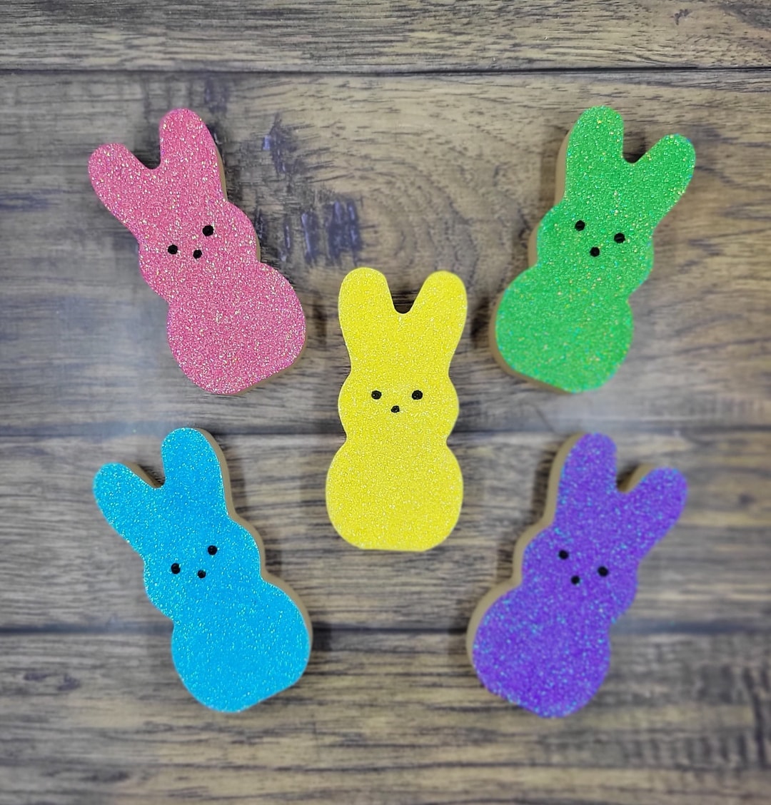 Easter Peeps Cutouts, Easter Decor, Easter Tiered Tray Decor, Glitter ...