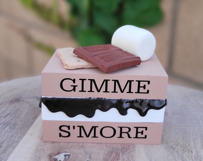 Smores Mini Book Stack, Smores Decor, Camping Decor, Summer Tier Tray ...