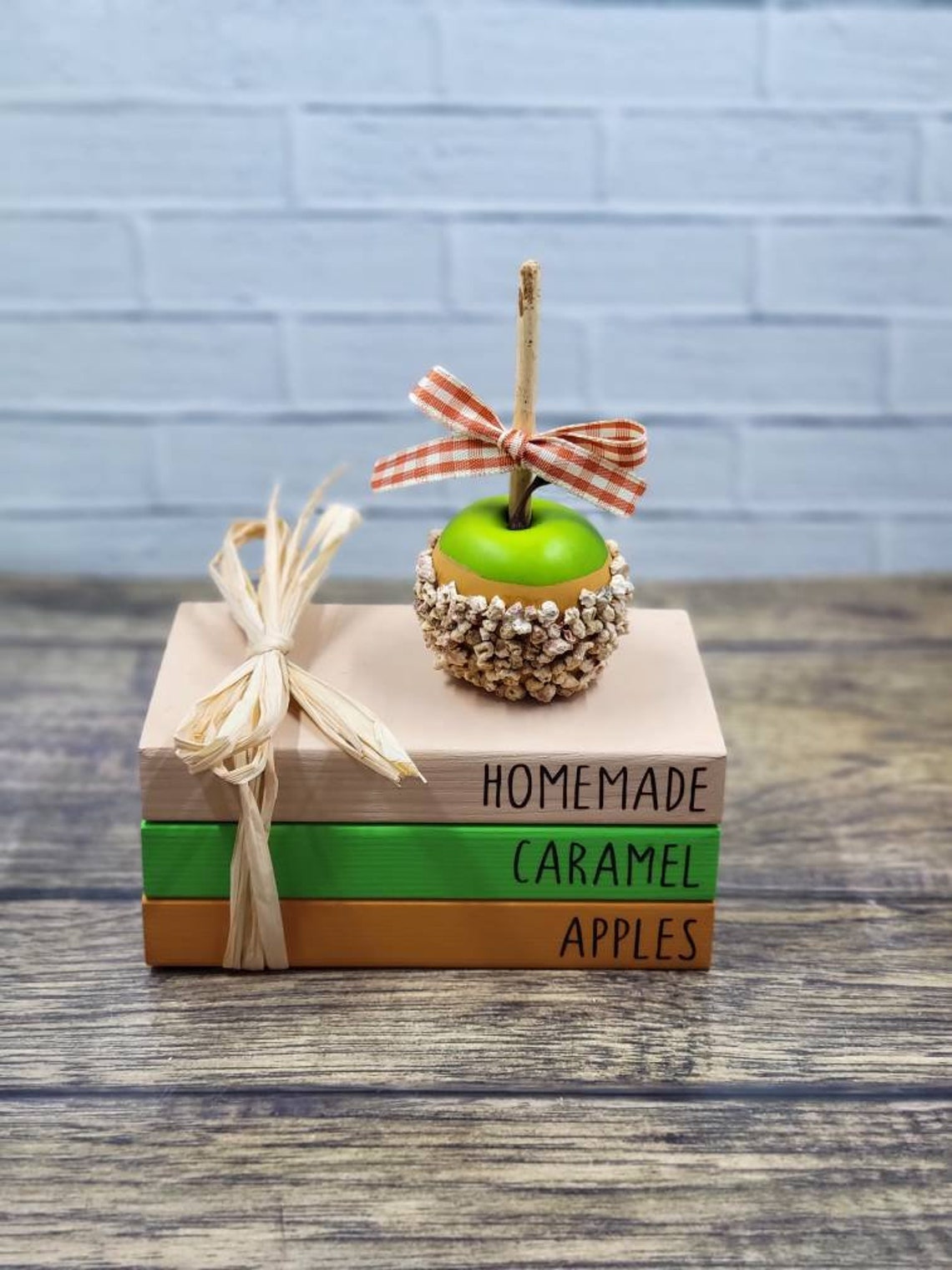 Caramel Apple Book Stack Candy Apple Apple Orchard Fall - Etsy