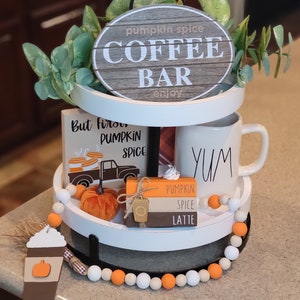 Pumpkin Spice Latte Mini Book Stack, Coffee Bar, Fall Decor, Fall ...