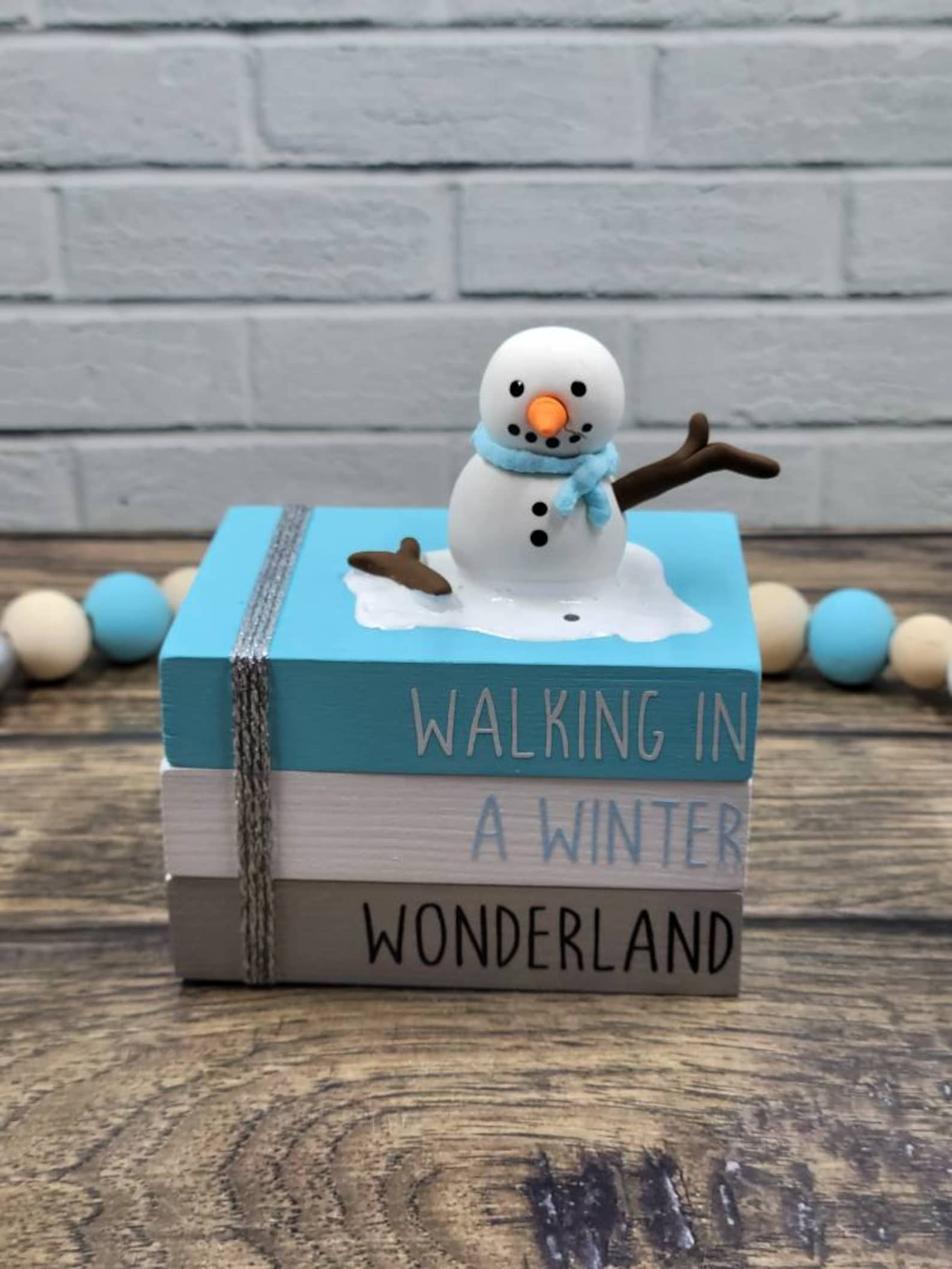 Winter Mini Book Stack Hot Cocoa Bar Christmas Decor - Etsy