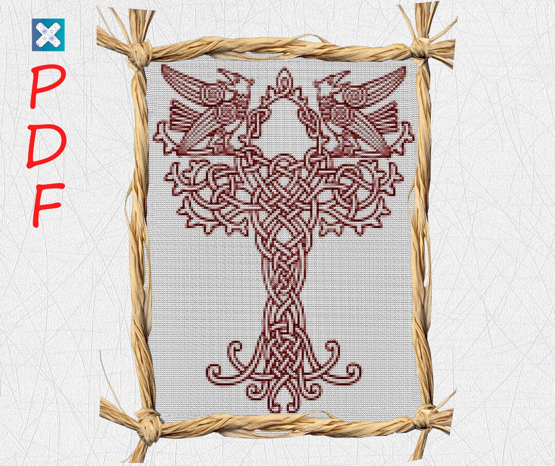 Viking Cross Stitch Pattern Crow Cross Stitch for Beginners PDF X ...