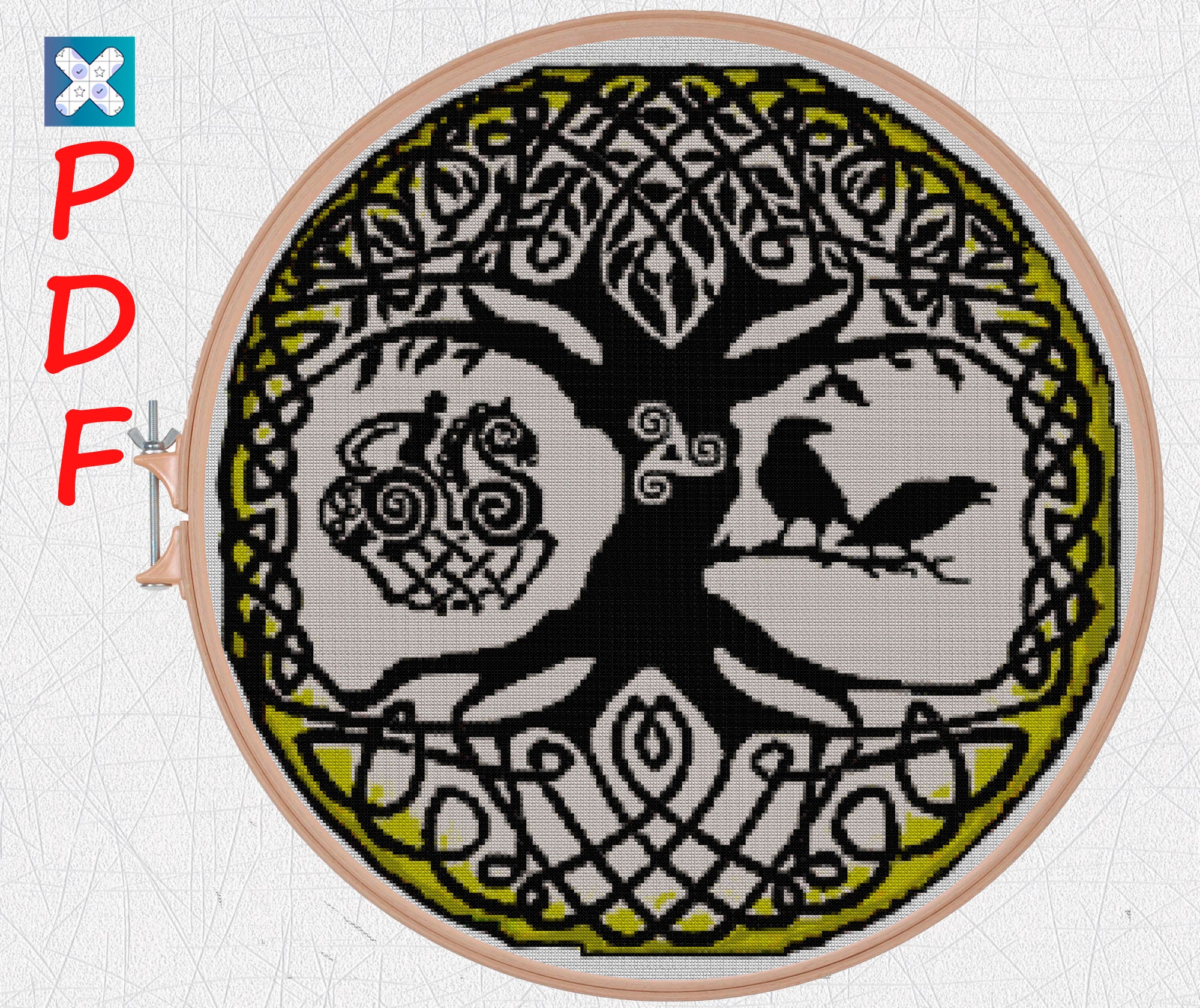 Tree of Life Cross Stitch Pattern for Beginners Viking Cross - Etsy
