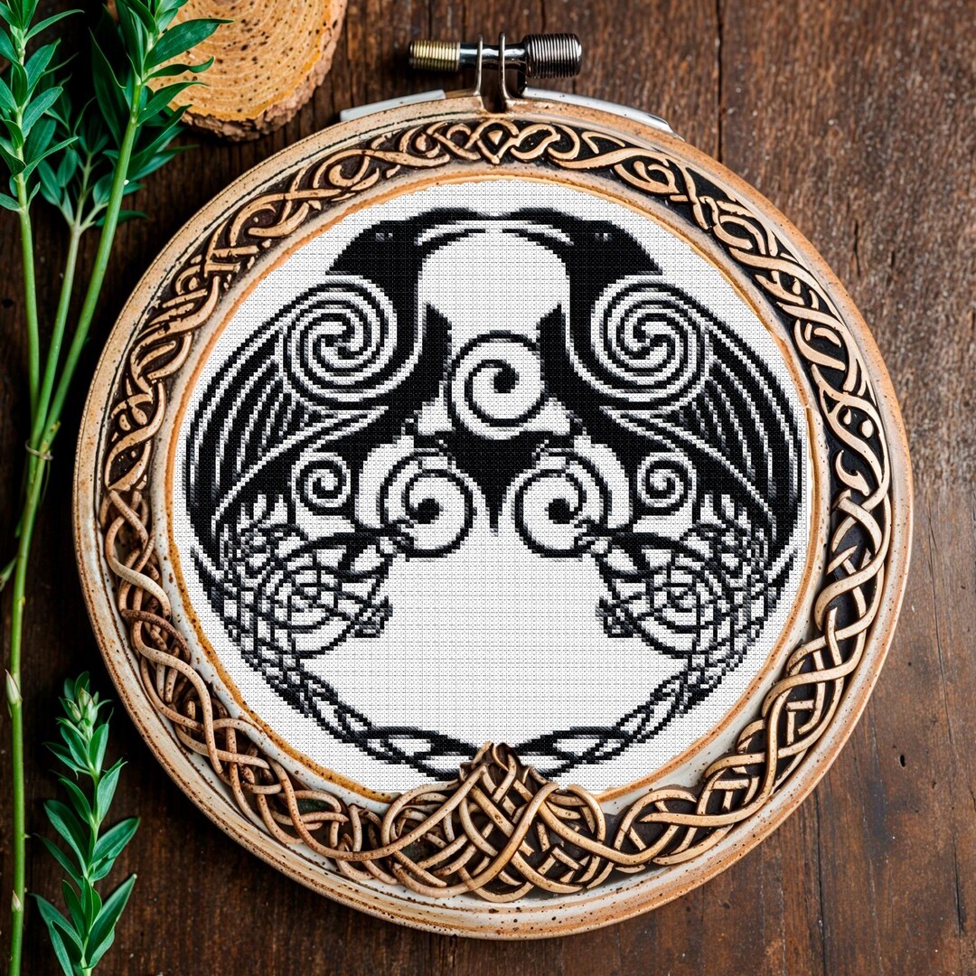 Viking Crow Cross Stitch Pattern: Easy Printable PDF for Beginners ...