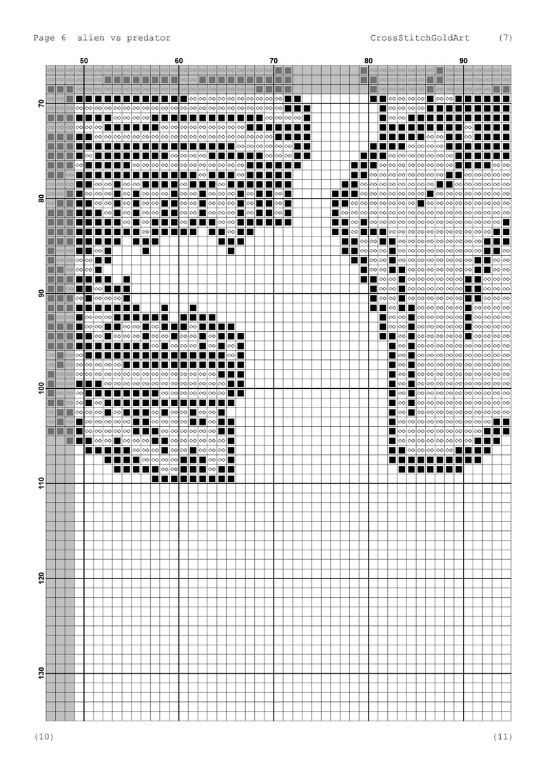 Alien Vs Predator Cross Stitch Pattern for Beginners Xenomorph - Etsy