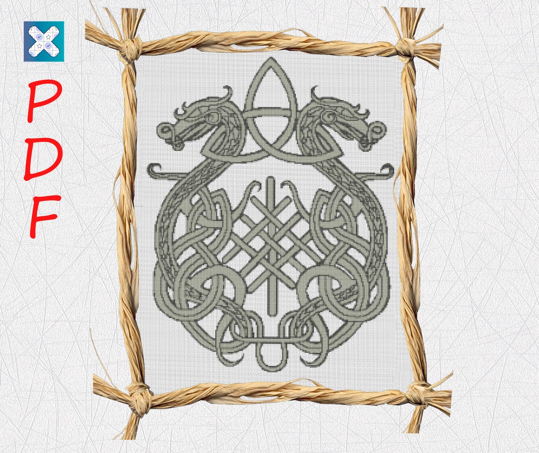 Viking Celtic Cross Stitch Pattern: Norse Ornament Embroidery PDF ...