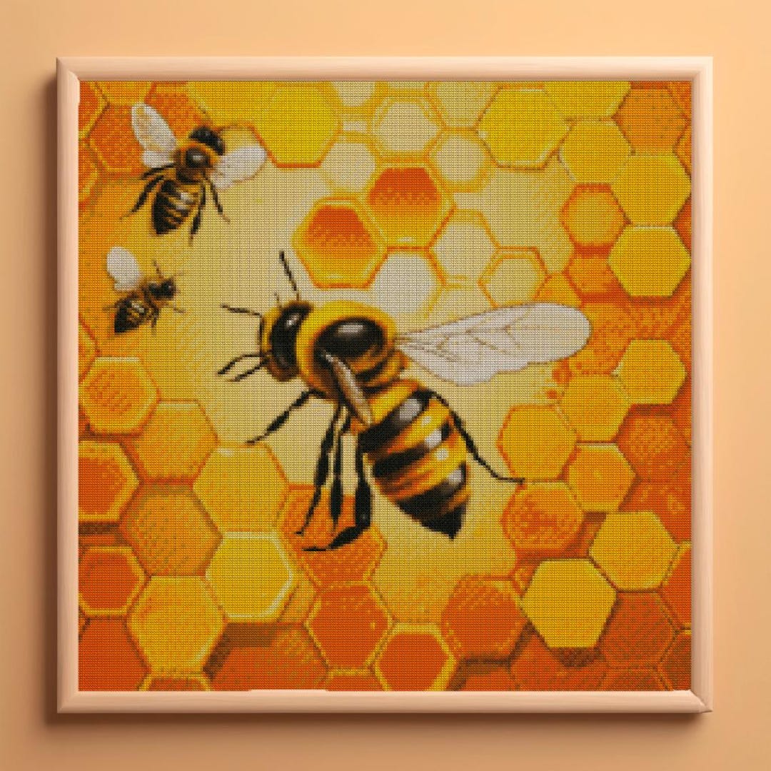 Funny Honeycomb Embroidery Pattern: Beginner-friendly Cross Stitch PDF ...