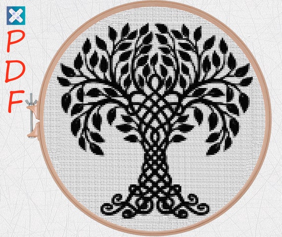 Tree of Life Cross Stitch Pattern for Beginners Viking Cross | Etsy