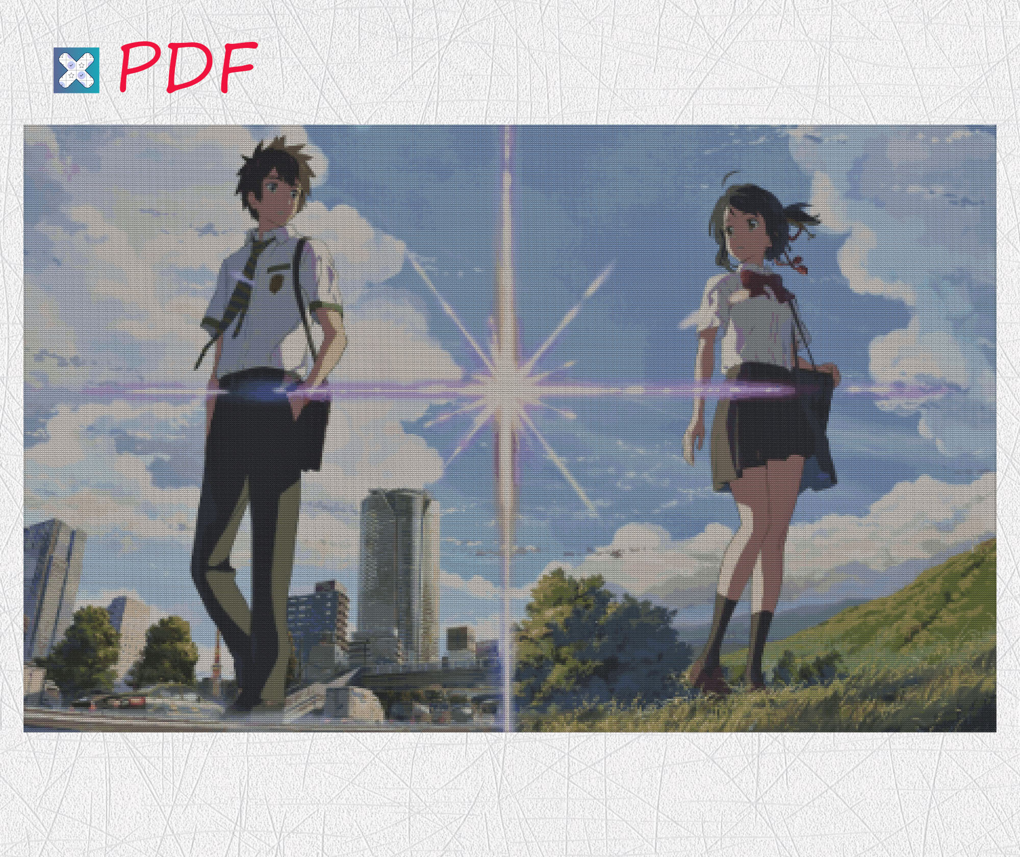 Anime Cross Stitch Pattern Lovers Anime Embroidery Pattern - Etsy