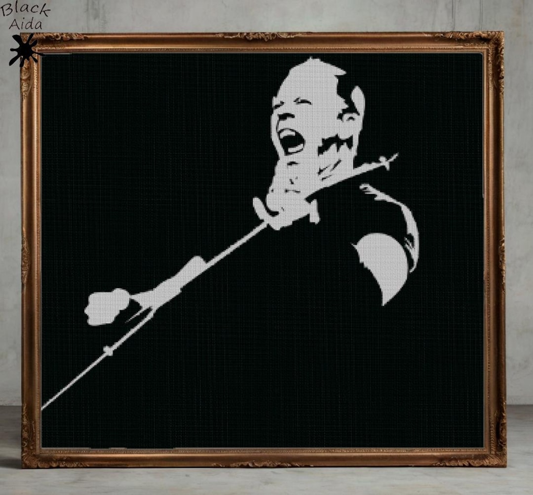 Metallica Guitar Player Silhouette Cross Stitch Pattern - Modern Music ...