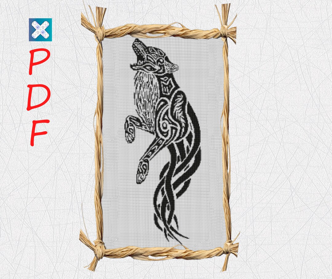 Celtic Wolf Viking Cross Stitch Pattern - Norse Embroidery for ...