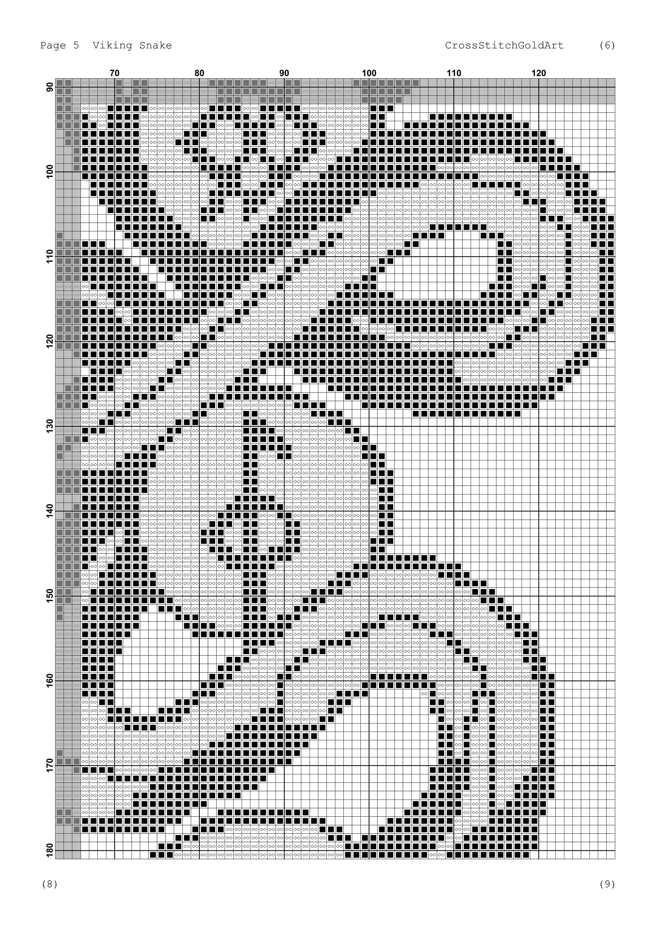Viking Cross Stitch Pattern for Beginners Snake Cross Stitch Pattern ...