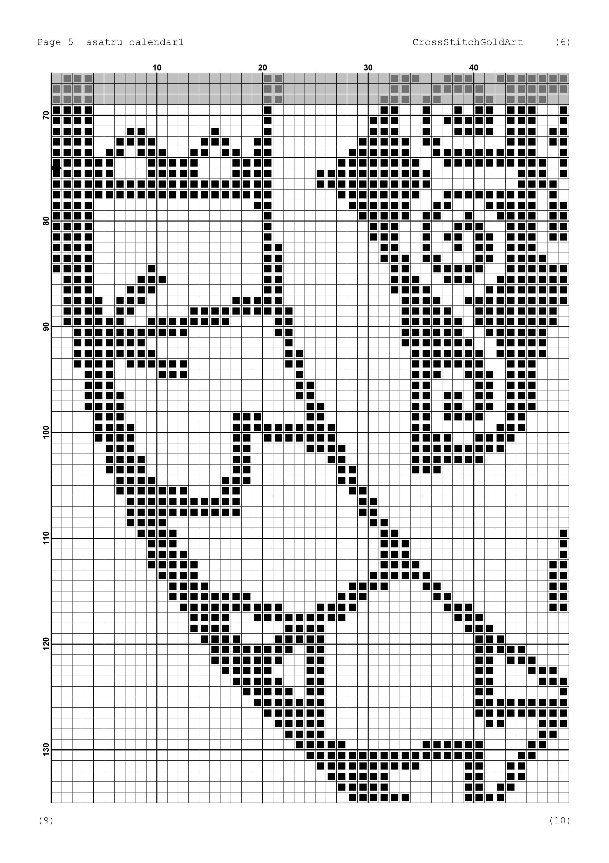 Asatru Calendar Cross Stitch Pattern Viking Cross Stitch Pagan Cross ...
