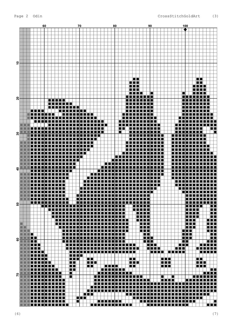 Viking Cross Stitch Pattern for Beginners Odin Cross Stitch - Etsy