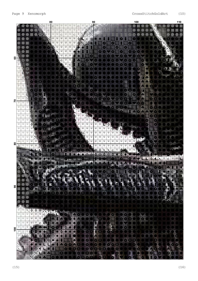 Alien Cross Stitch Pattern Xenomorph Alien Embroidery Aliens Scary ...