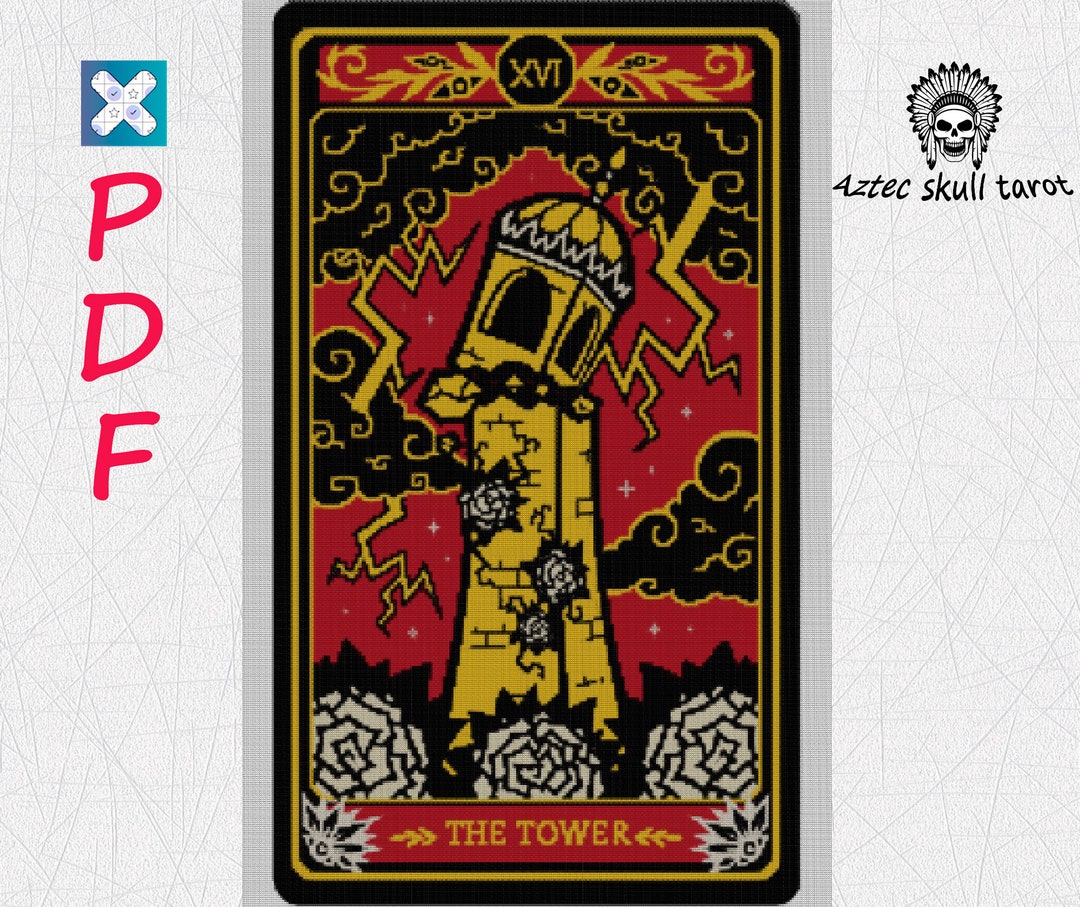 Tarot Cards Cross Stitch Pattern Aztec Tarot Cross Stitch PDF Black ...