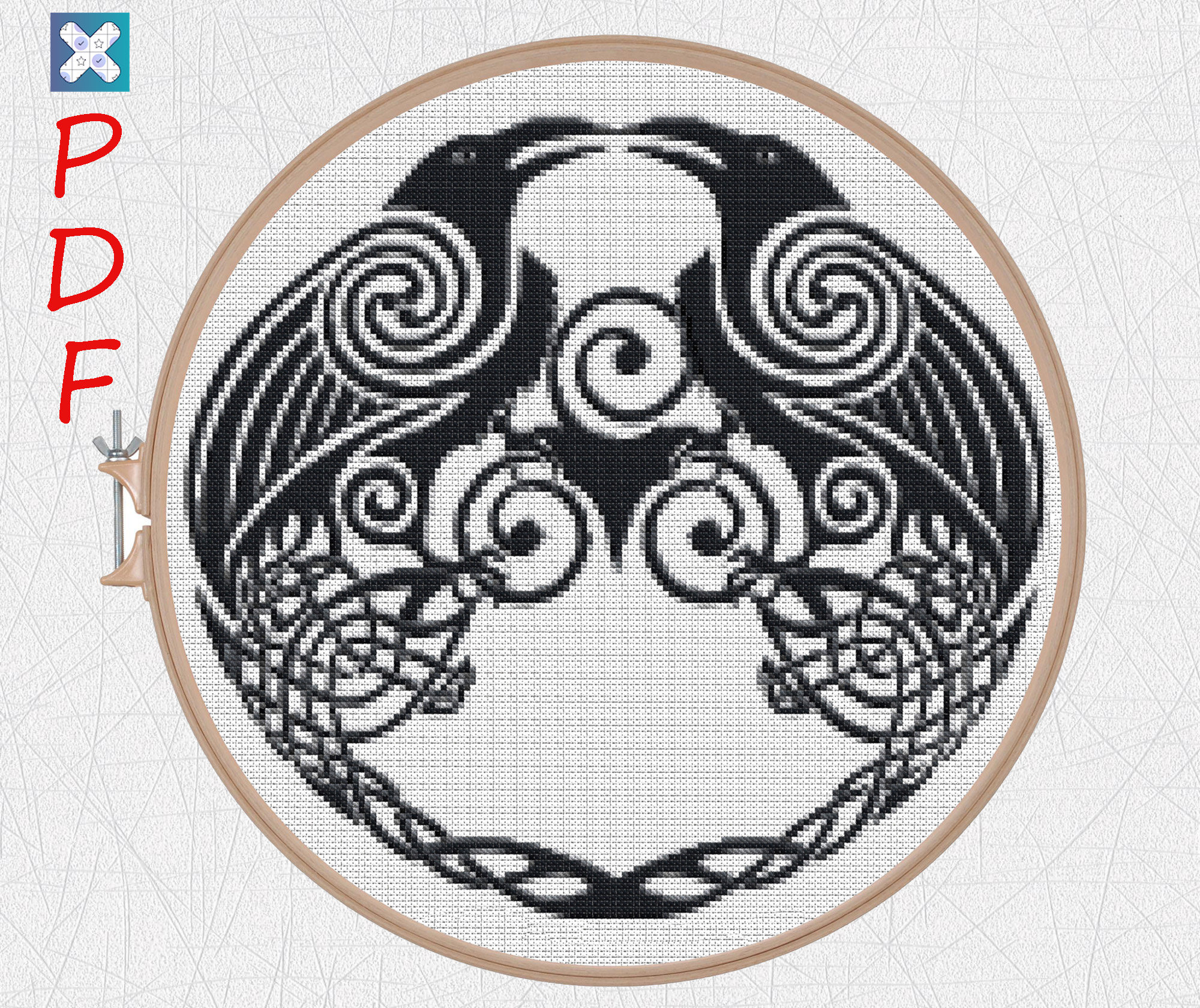 Crow Cross Stitch Pattern Viking Cross Stitch for Beginners - Etsy