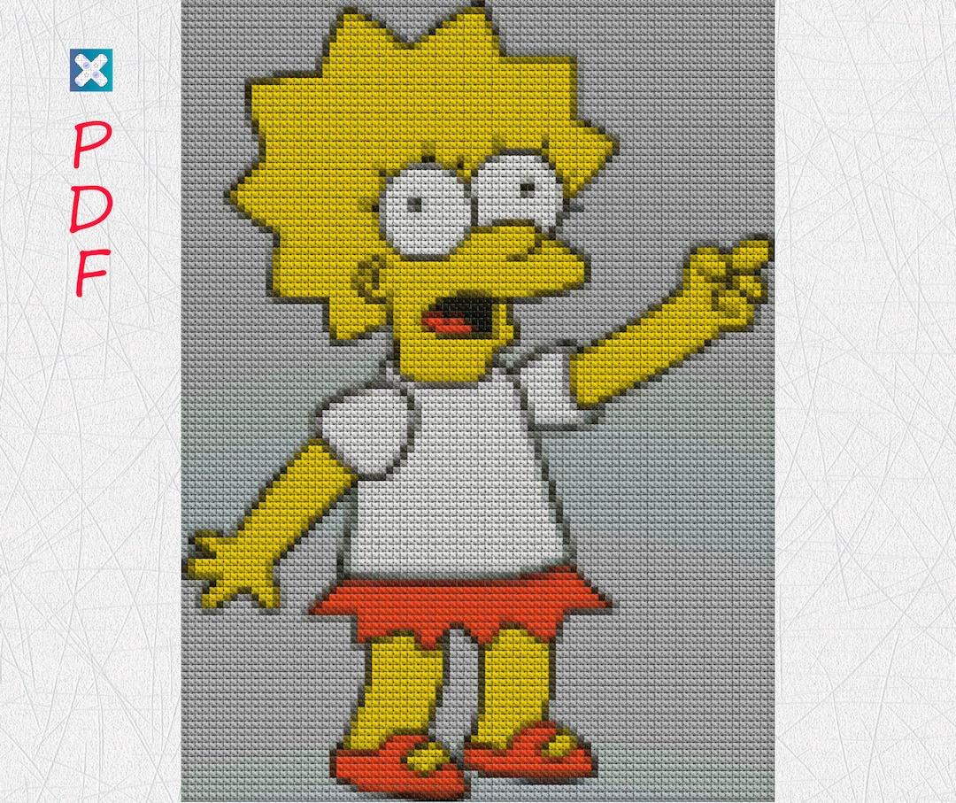 Simpson Lisa Cross Stitch Pattern Simpson Funny Cross Stitch PDF ...