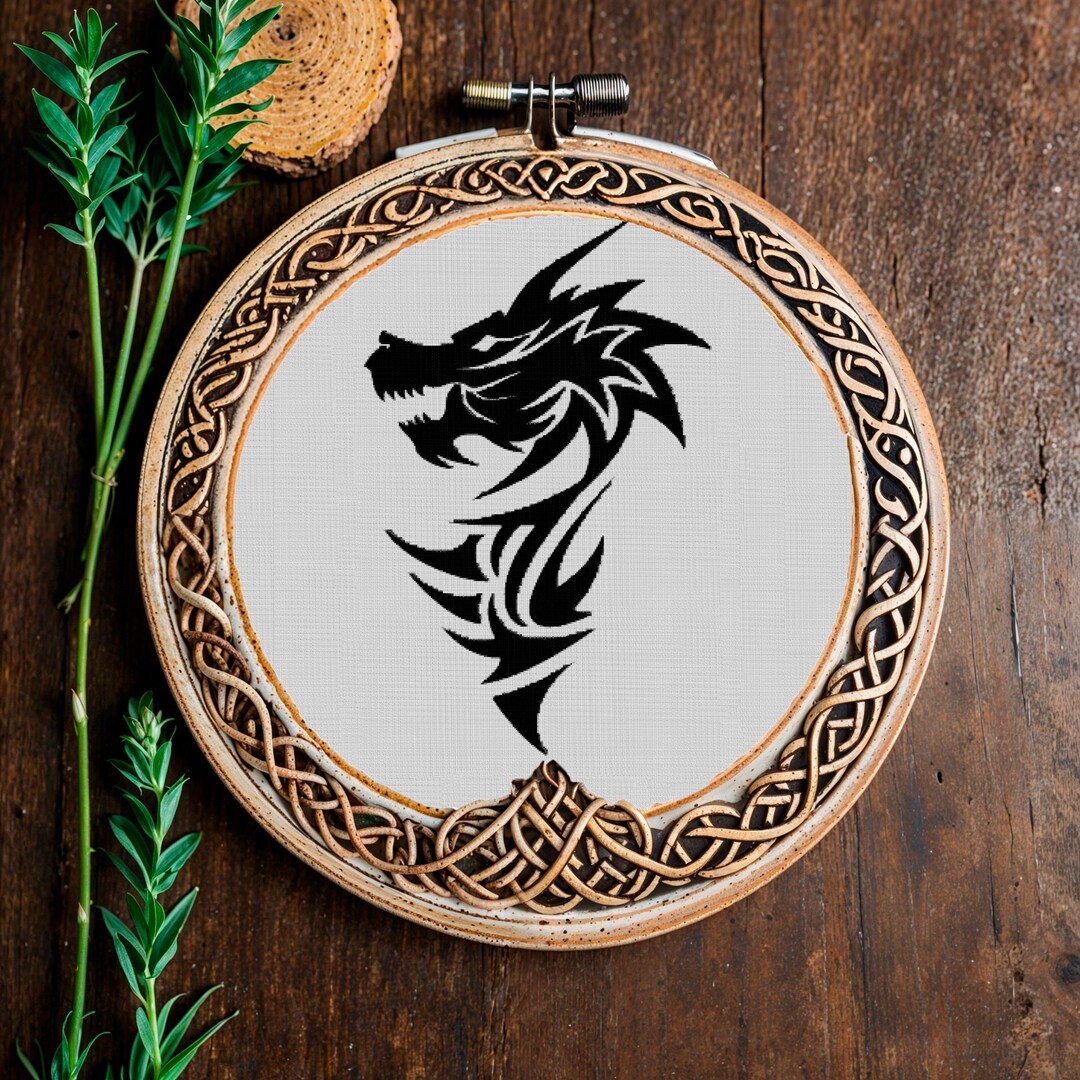 Viking Dragon Cross Stitch Pattern: Scandinavian Norse Embroidery PDF ...