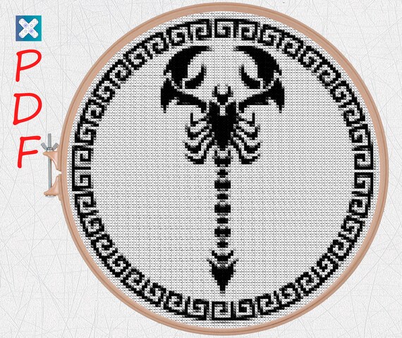 Scorpion Cross Stitch Pattern Zodiac Cross Stitch Scorpion | Etsy