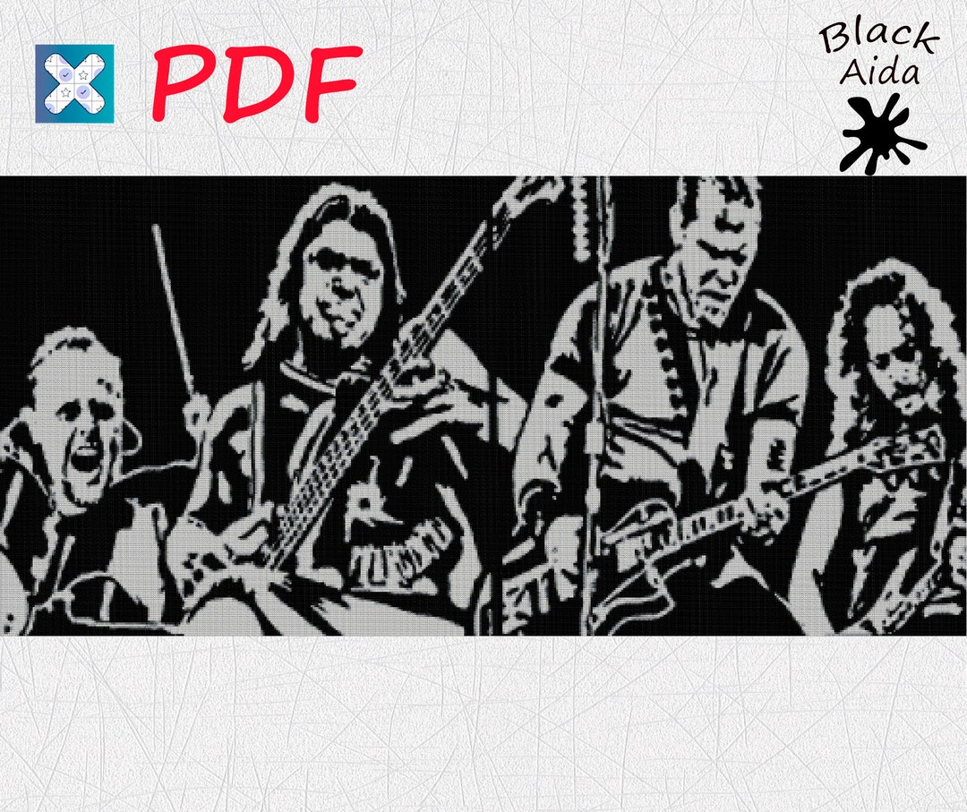 Metallica Cross Stitch Pattern Modern Embroidery PDF Music Embroidery ...