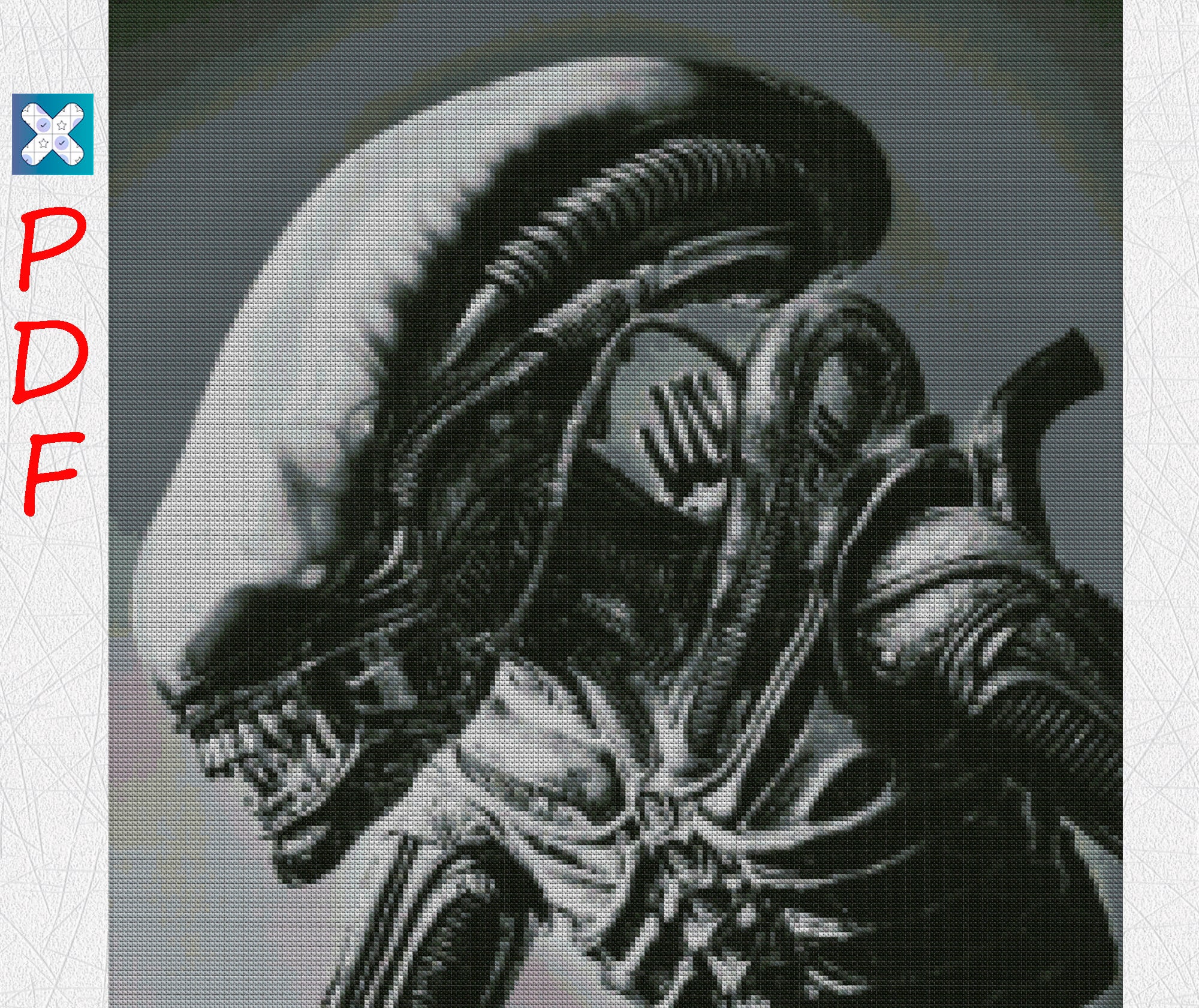 Alien Cross Stitch Pattern Xenomorph Alien Embroidery Aliens - Etsy UK