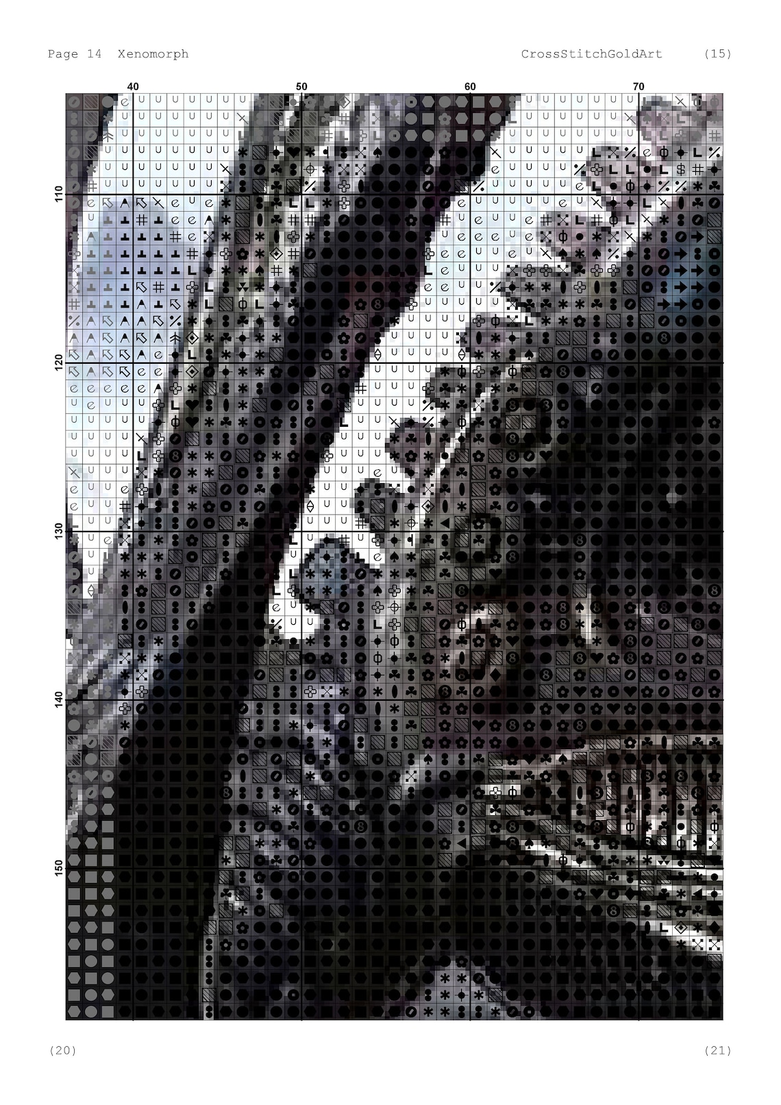 Alien Cross Stitch Pattern Xenomorph Alien Embroidery Aliens - Etsy