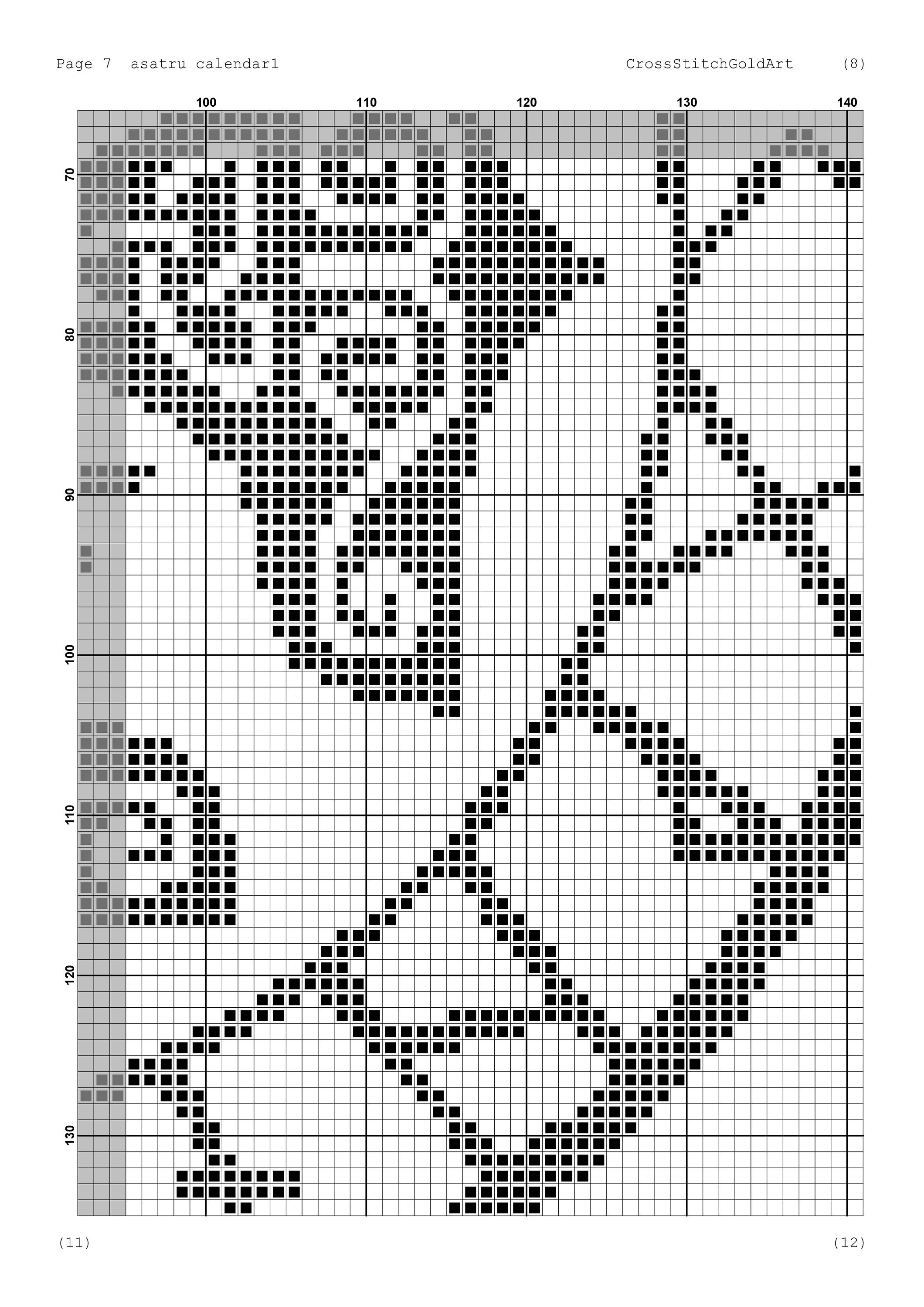 Asatru Calendar Cross Stitch Pattern Viking Cross Stitch Pagan Cross ...