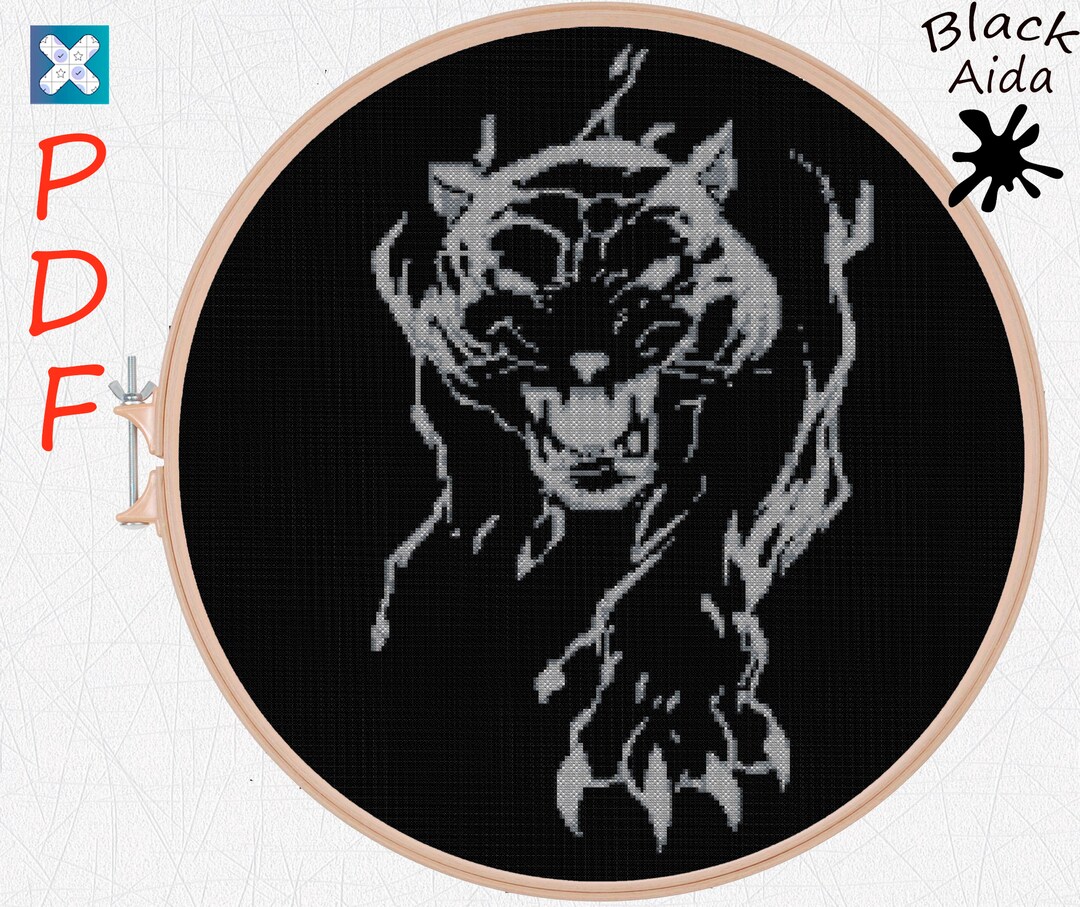 Black Panther Cross Stitch Pattern Animal Cross Stitch PDF X-stitch ...
