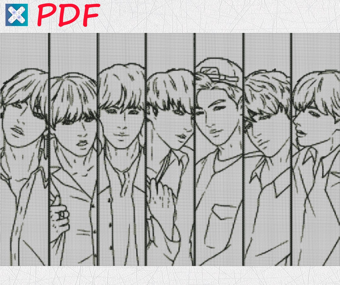 BTS Cross Stitch Pattern Bangtan Boys Embroidery PDF BTS Music ...