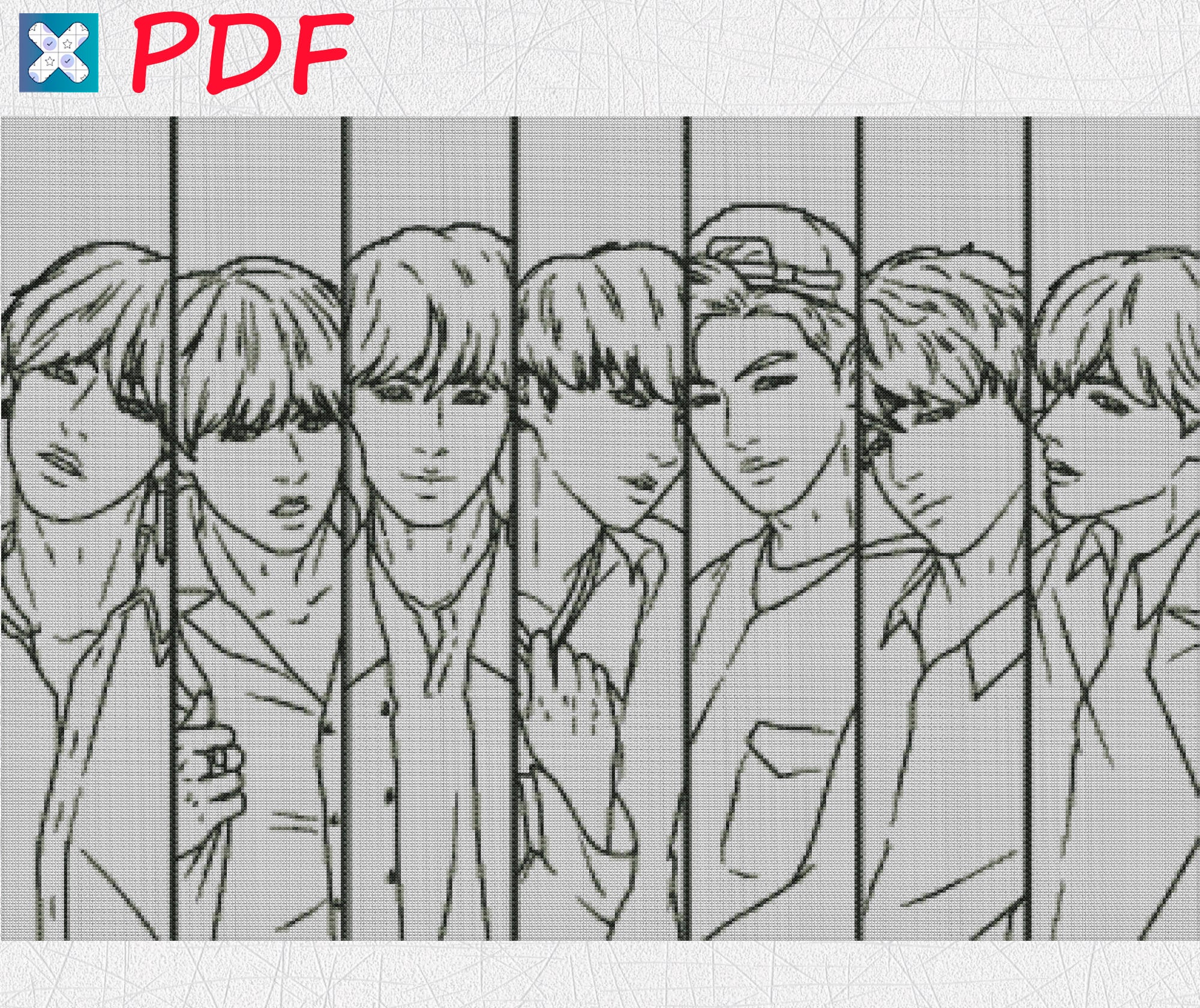 BTS Cross Stitch Pattern Bangtan Boys Embroidery PDF BTS Music ...