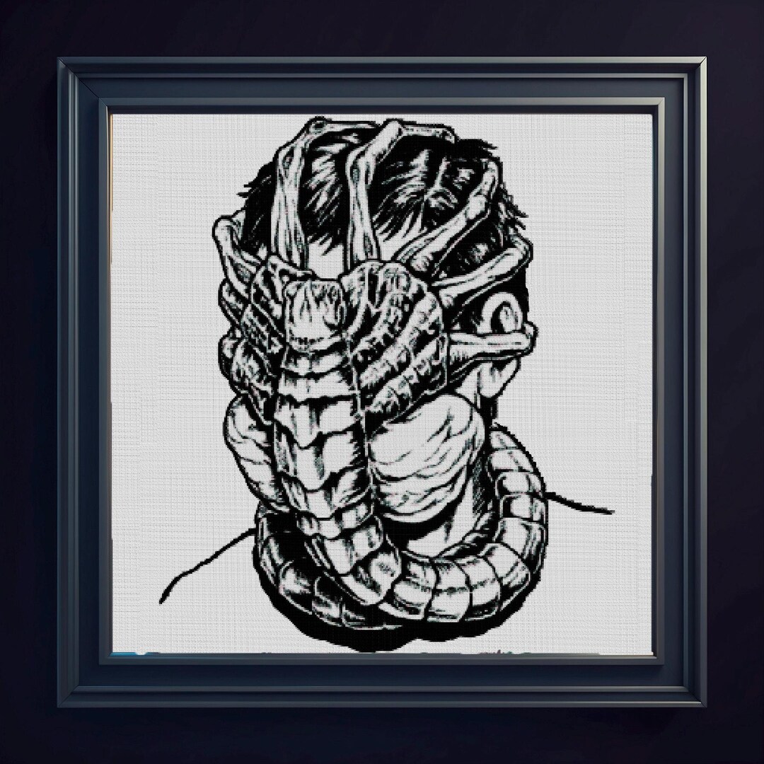 Alien Cross Stitch Pattern Xenomorph Alien Embroidery Aliens Scary ...