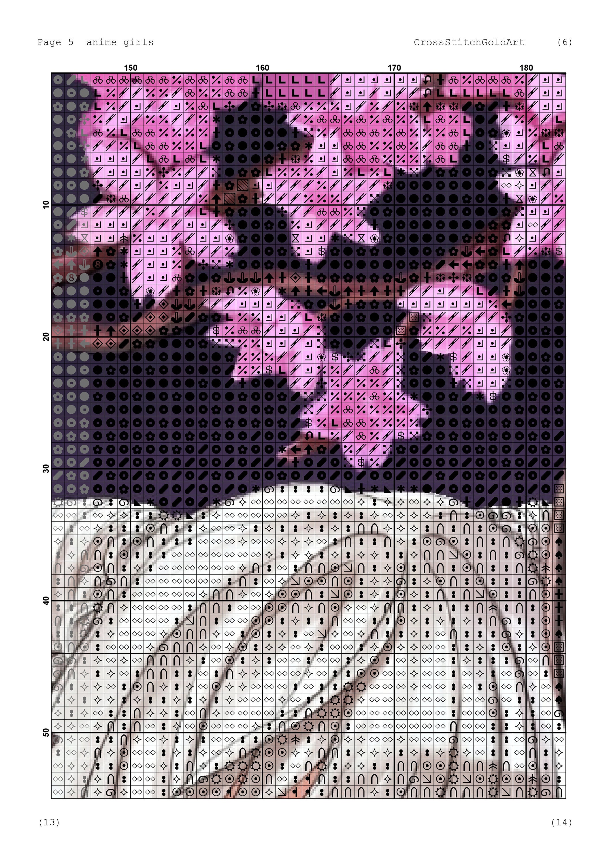 Anime Cross Stitch Pattern Anime Embroidery Pattern Japan Cross Stitch ...